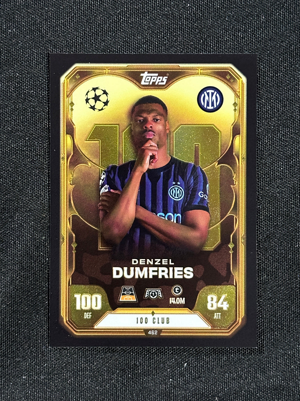 462 Denzel Dumfries Inter Milan 100 Club - Topps Match Attax 2025/26 ...