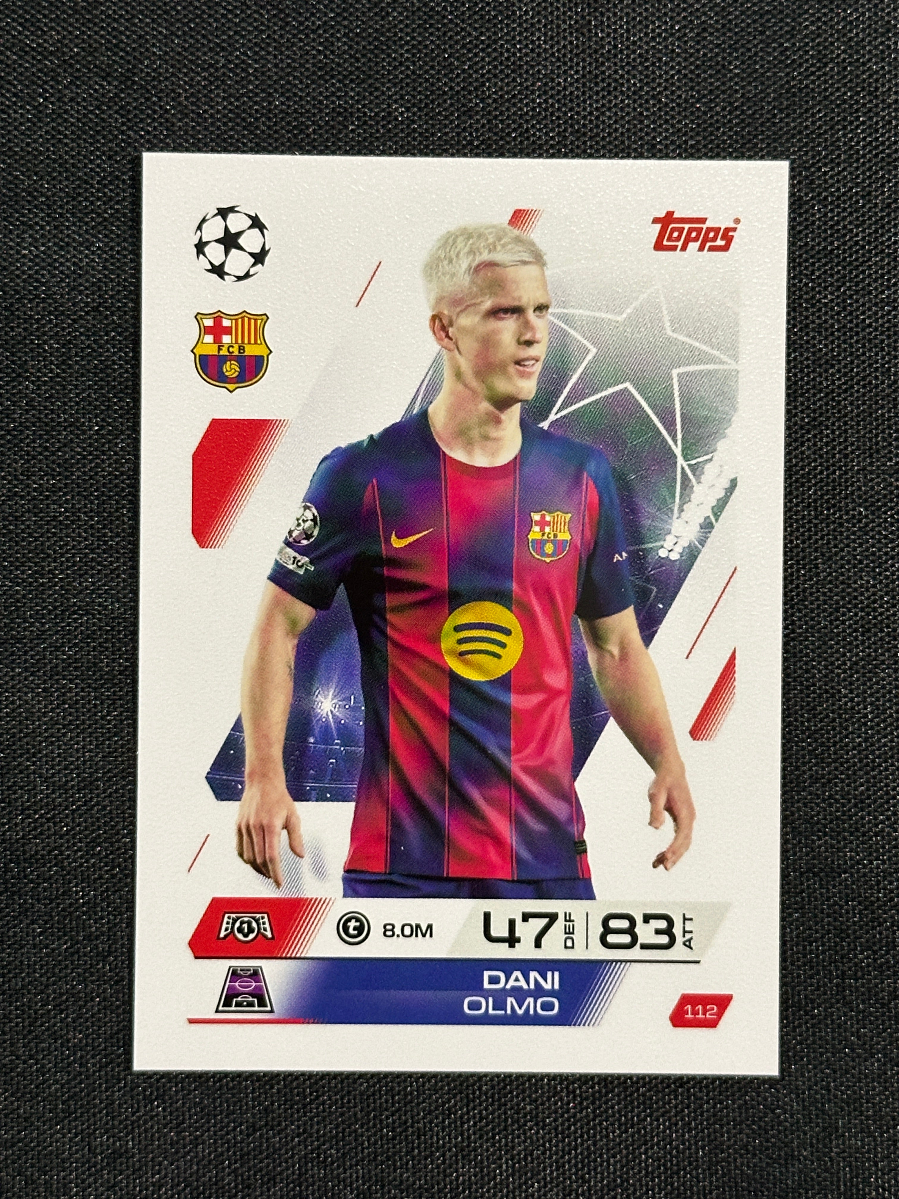 112 Dani Olmo Barcelona Base - Topps Match Attax 2025/26 – LukeSolve.com