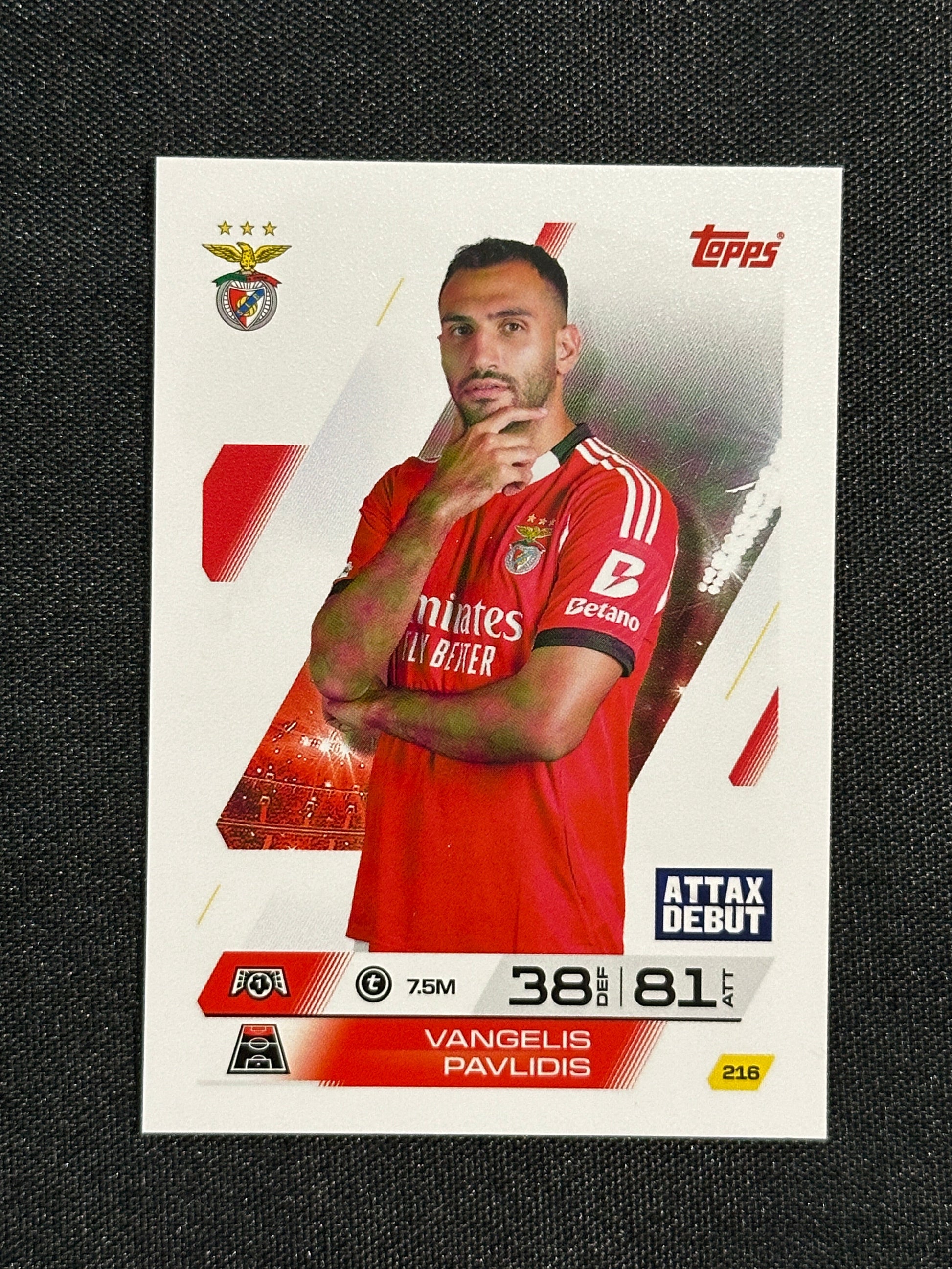 216 Vangelis Pavlidis SL Benfica Base - Topps Match Attax 2025/26 ...