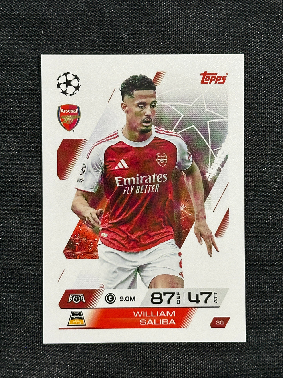 30 William Saliba Arsenal Base - Topps Match Attax 2025/26 – LukeSolve.com