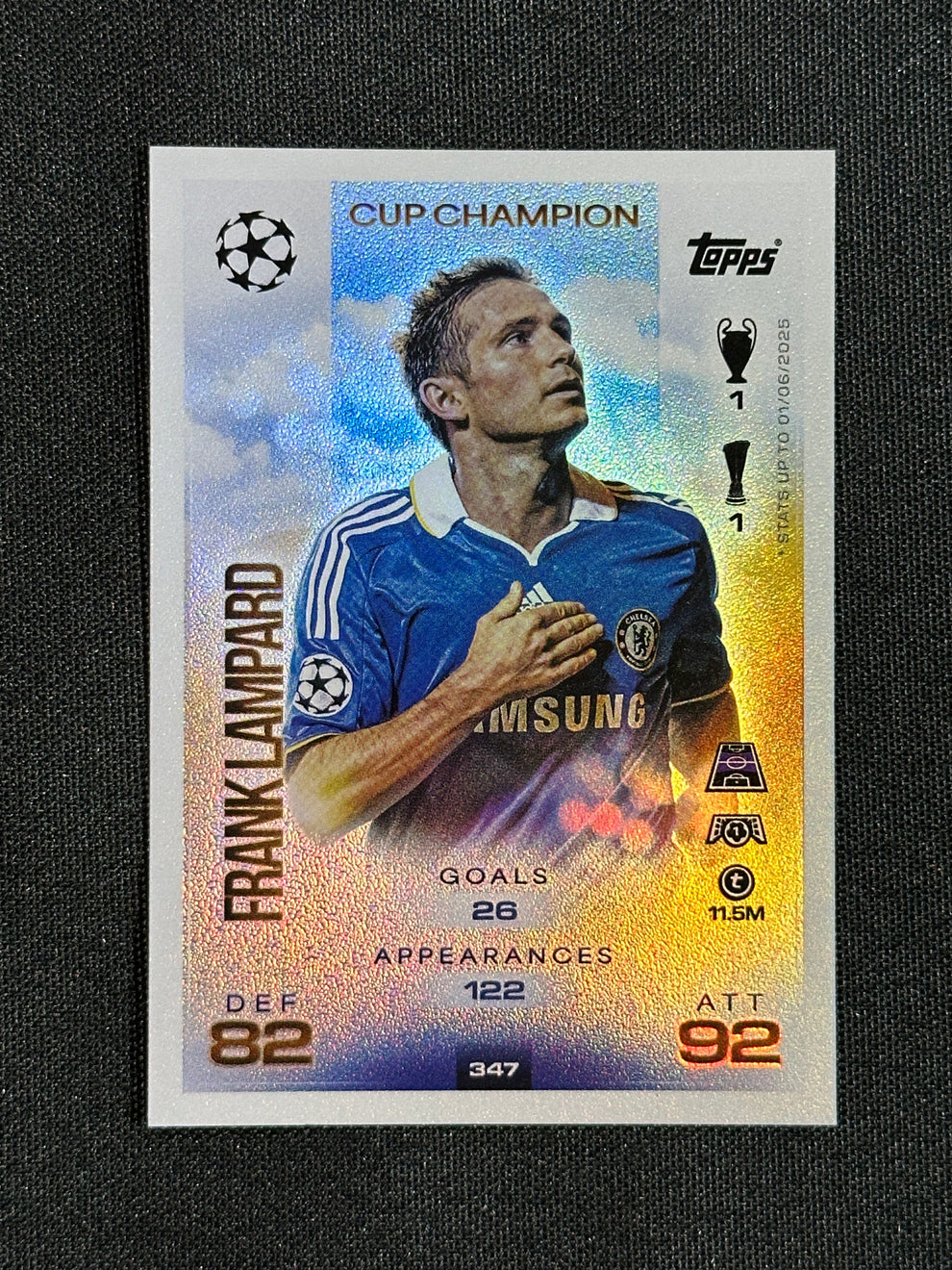 347 Frank Lampard Chelsea Cup Champion - Topps Match Attax 2025/26 ...