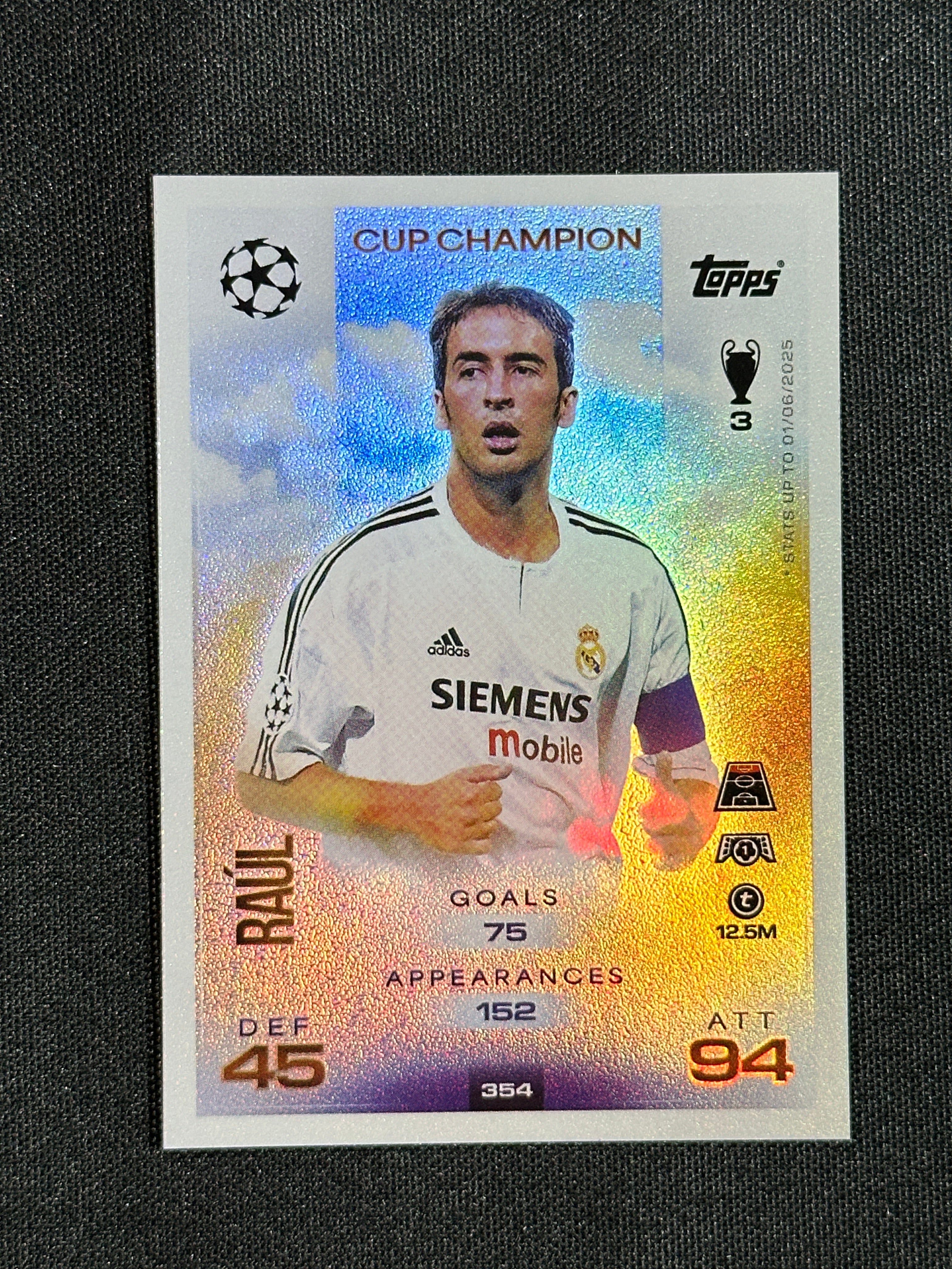 354 Raúl Real Madrid Cup Champion - Topps Match Attax 2025/26 ...