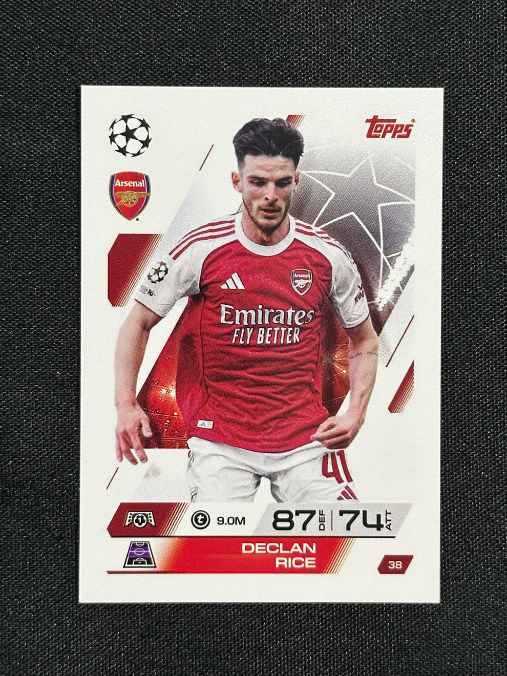 38 Declan Rice Arsenal Base - Topps Match Attax 2025/26 – LukeSolve.com