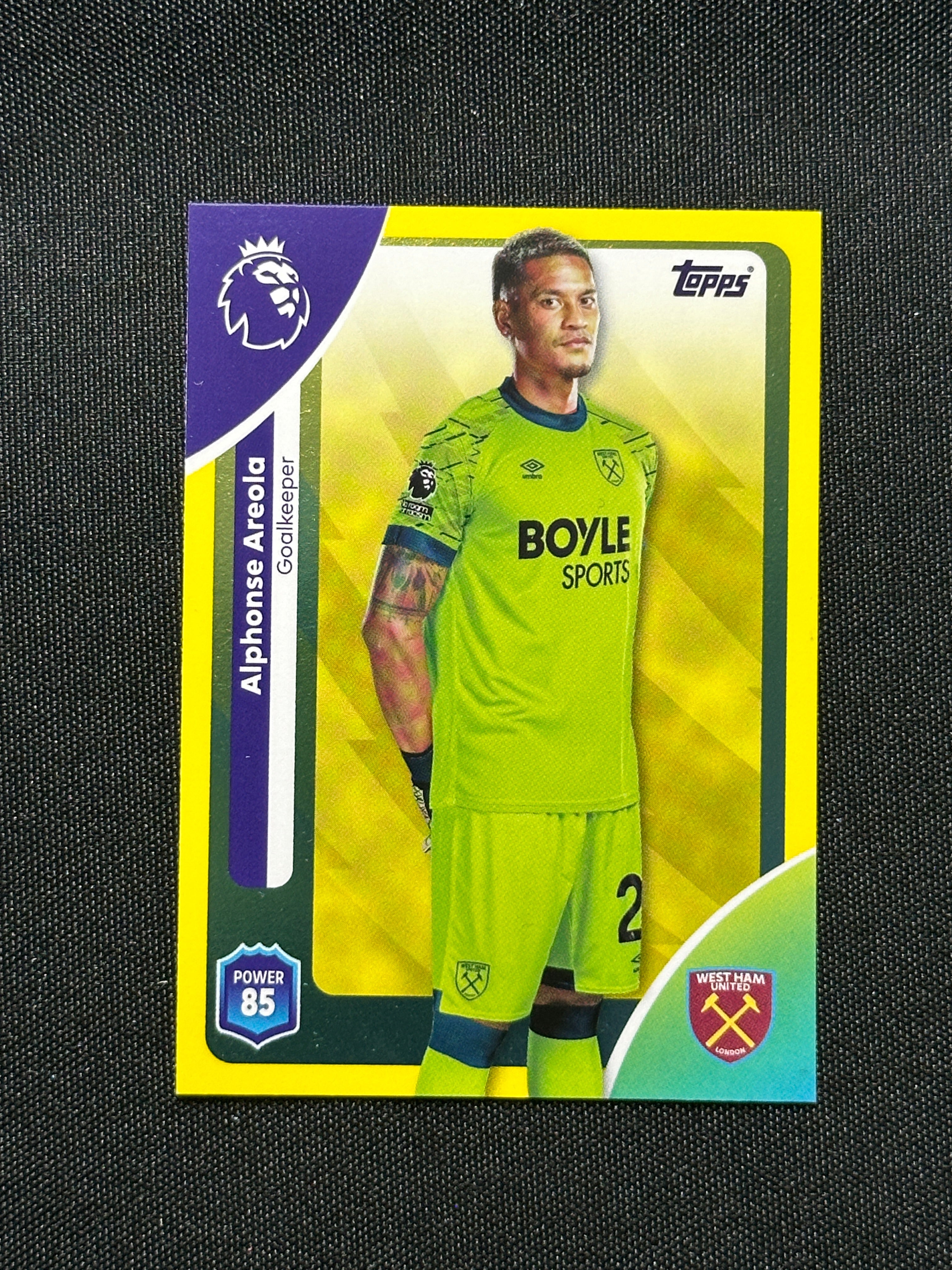 Alphonse Areloa Yellow Parallel Base - Topps Premier League 2026 ...