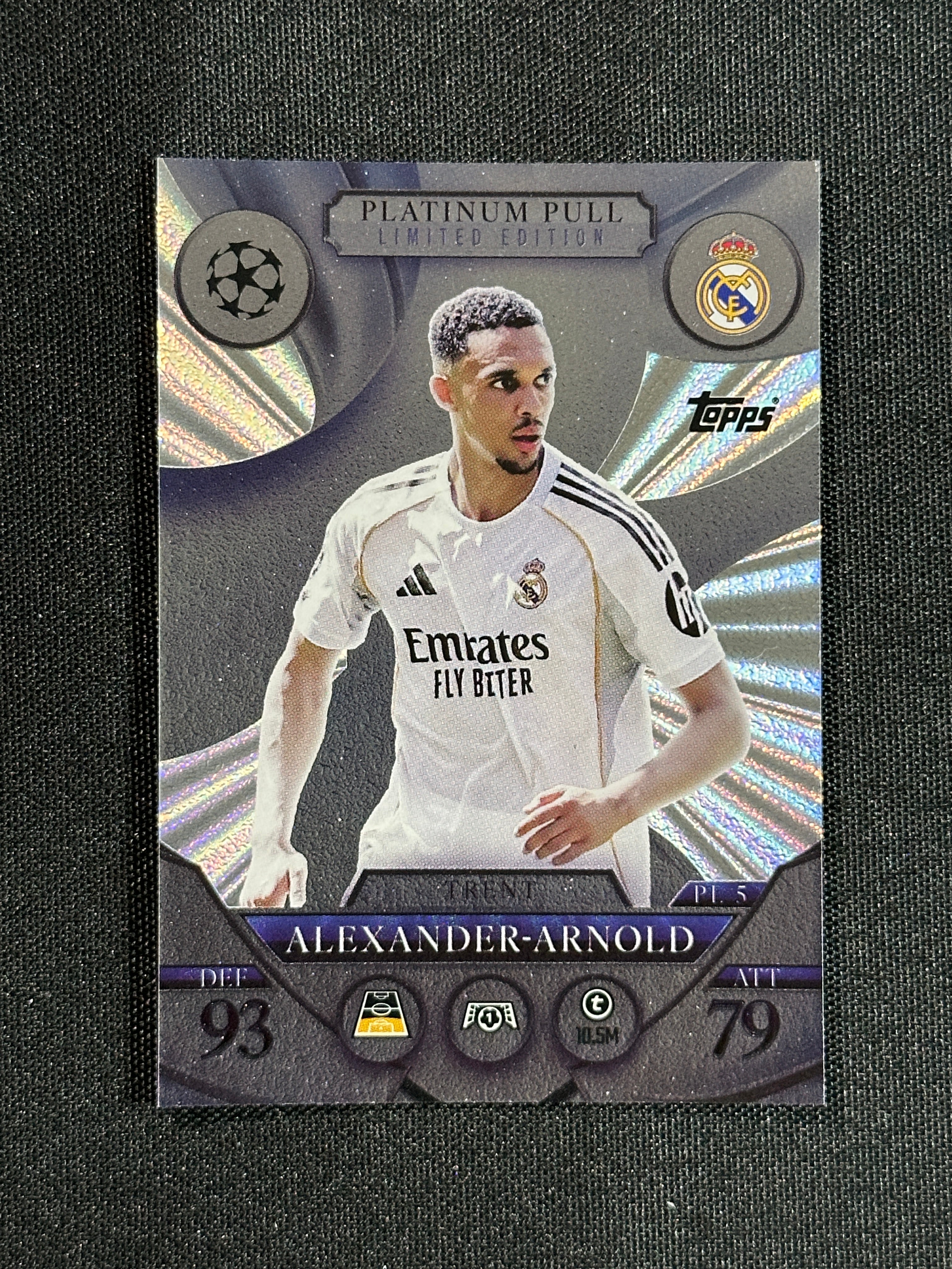 PL 5 Trent Alexander-Arnold Real Madrid Platinum Pull - Topps Match At ...